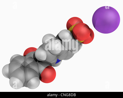 Quinoline yellow. Molecular model of the food dye quinoline yellow (C18 ...