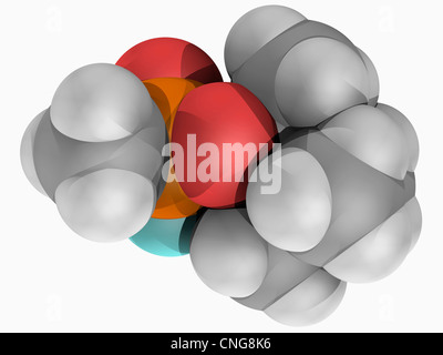 Soman nerve agent molecule (chemical weapon). Stylized skeletal formula ...