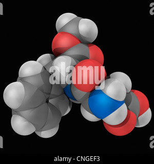 Aspartame artificial sweetener molecule (sugar substitute). Stylized ...