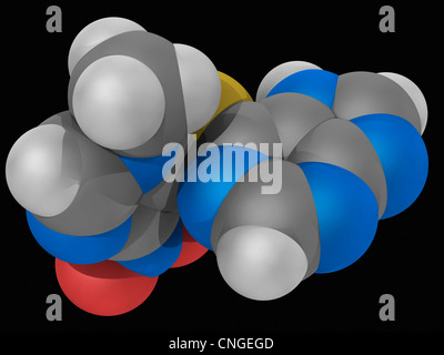 Azathioprine immunosuppressive drug, chemical structure. Used to ...