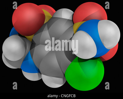 Hydrochlorothiazide. Molecular model of the diuretic drug ...