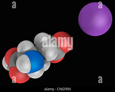 Monosodium glutamate. Molecular model of the non-essential amino acid ...