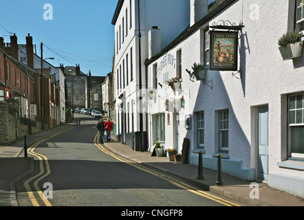 street of shops, chepstow town centre, monmouthshire, south wales, uk ...