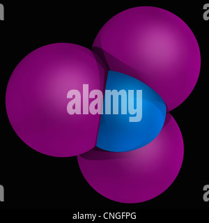 Nitrogen triiodide. Molecular model of the explosive chemical nitrogen ...