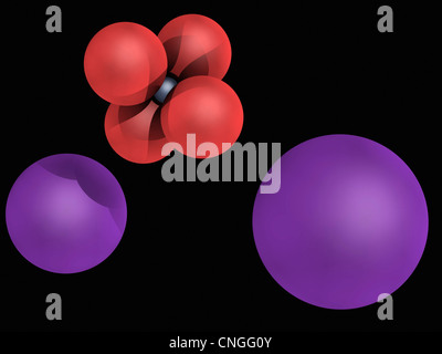 Potassium chromate. Molecular model of the chemical compound potassium ...