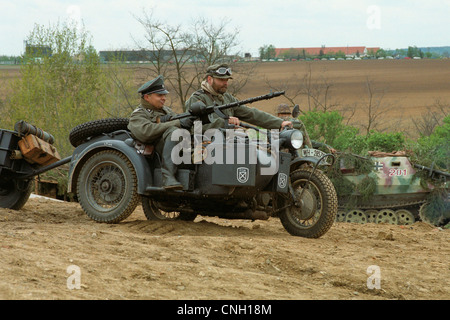 Motorized forces of Vlasov army. Re-enactment of the Battle for Orechov ...