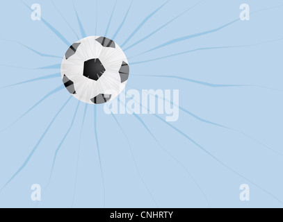 Soccer ball hitting window glass Stock Photo: 30202832 - Alamy