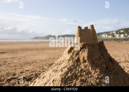 Sand castle on beach Stock Photo - Alamy