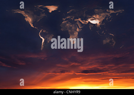 World map of clouds Stock Photo - Alamy