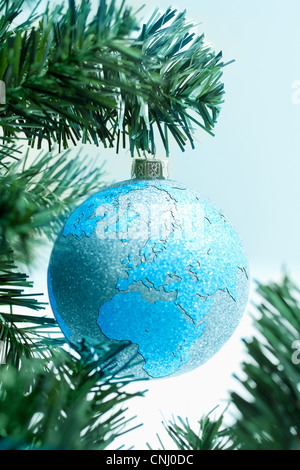 Planet Earth Globe Christmas Tree Bauble Decoration Stock Photo - Alamy