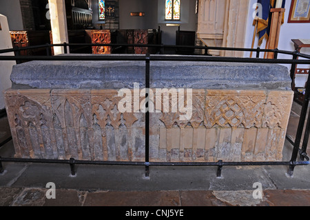 The mysterious de Tracey tomb, St Mary's Church, Morte Hoe Stock Photo ...