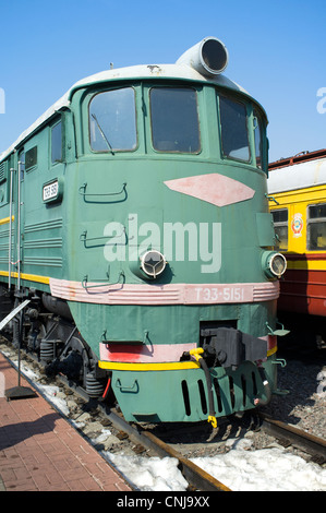 Russian diesel freight locomotive TE3 Stock Photo - Alamy