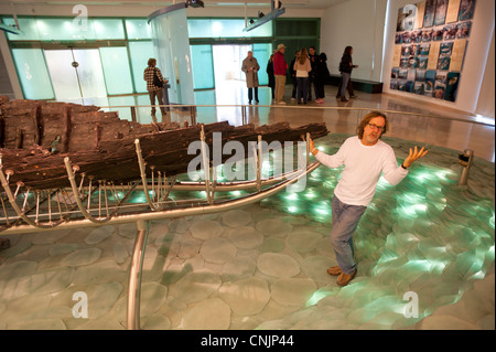 Ancient Galilee boat at the Yigal Allon Centre (Jesus Boat Museum) on ...