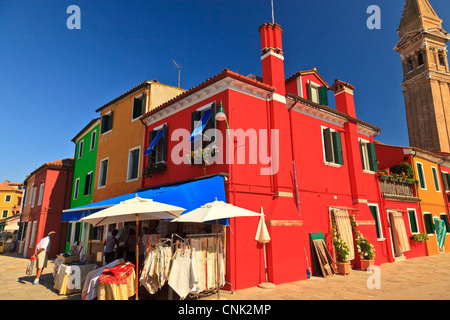 brilliantly colored buildings on Burano Island, Lagoon Tour near Venice ...