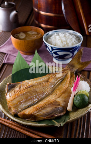 Grilled fish of Hokke(Arabesque greenling) Japanese style Stock Photo ...