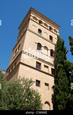 La Zuda (or Azuda) Tower of the Moorish period and ruins of the roman ...