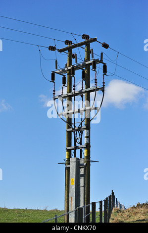 33kV. electrical power lines and cable junction. Roan Edge Quarry, New ...