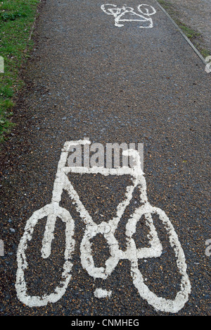 cycle lane markings in kingston upon thames, surrey, england Stock ...