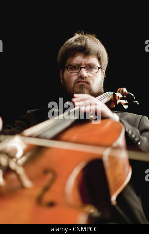 Serious Cello Performer Stock Photo - Alamy