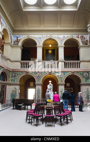 Wallington Hall, Northumberland, UK. Central atrium enclosed and ...