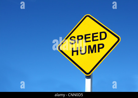 Yellow road sign Speed humps ahead 15MPH Padre Island Corpus Christi ...