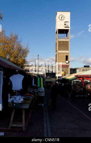 Shipley Market Clock Tower, built in the 1960s Stock Photo - Alamy