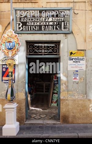 Small traditional ironmongery store shop city centre of Valletta, Malta ...