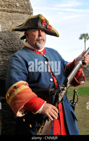 Park ranger dressed as a Spanish soldier, Castillo de San Marcos ...