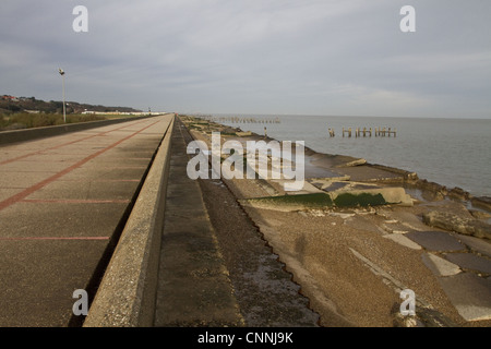 Looking north from Lowestoft Ness over the old sea defence Stock Photo ...