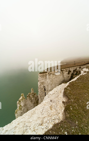 White Cliffs of Dover in the mist Stock Photo - Alamy