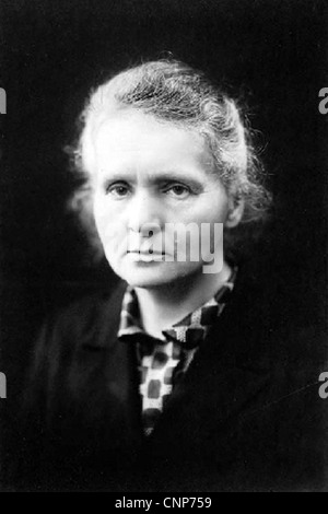 Marie Curie (1867-1934) Polish-born French physicist in her laboratory ...