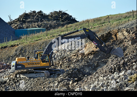 Volvo EC360CL tracked excavator operating at Roan Edge Quarry. New ...