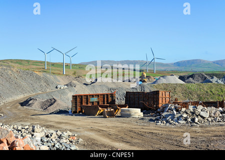 Roan Edge Quarry and Lambrigg Wind Farm. New Hutton, Cumbria, England ...