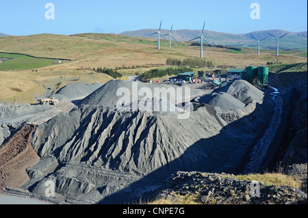 Roan Edge Quarry and Lambrigg Wind Farm. New Hutton, Cumbria, England ...