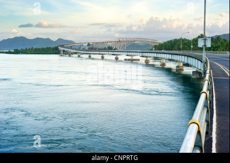 The San Juanico Bridge, view from Leyte, towards Samar. Philippines ...