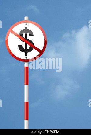 Dollar Signs Road Sign Stock Photo - Alamy