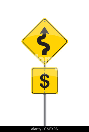Dollar and road sign Stock Photo - Alamy