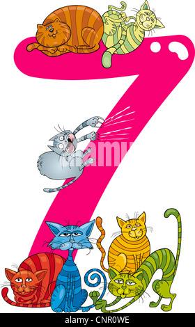number seven cartoon character Stock Photo - Alamy