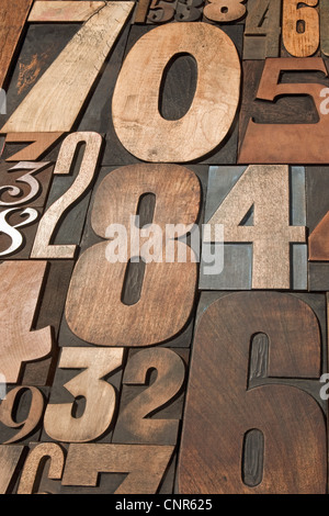 Close up of letterpress with numbers Stock Photo - Alamy