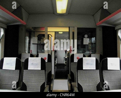 The interior of a First Class cabin aboard a First Great Western Class ...