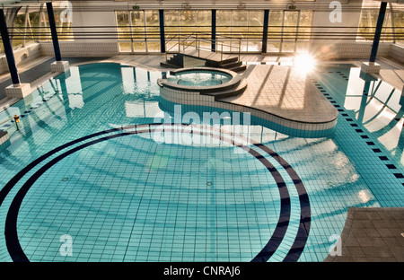 View of an indoor swimming pool with an overhead skylight Stock Photo ...
