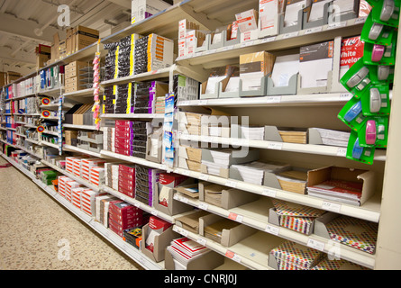 Stationary shelves in a shop, London, England, UK Stock Photo - Alamy