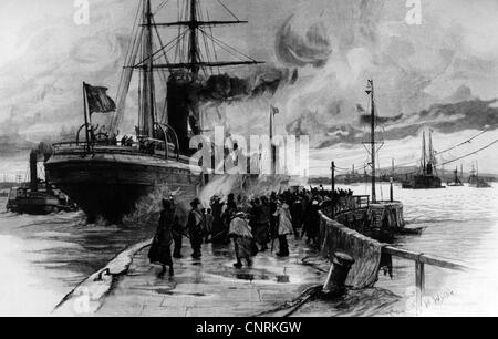 transport / transportation, navigation, emigrant ship, steerage ...