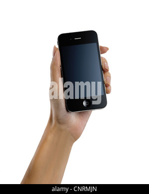 Female hand with Iphone and apps Stock Photo - Alamy