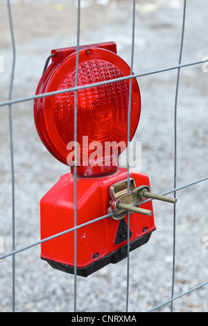 blinking light, warning light, road construction, construction site ...