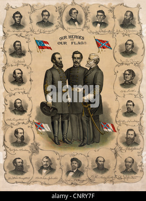 Digitally restored Civil War print featuring Famous Union Commanders ...