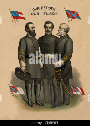 Digitally restored print of the Confederate Commanders of the American ...