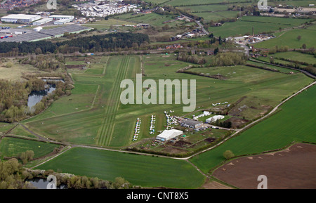 aerial view of a private airfield (grass airstrip) at Shaw Green ...