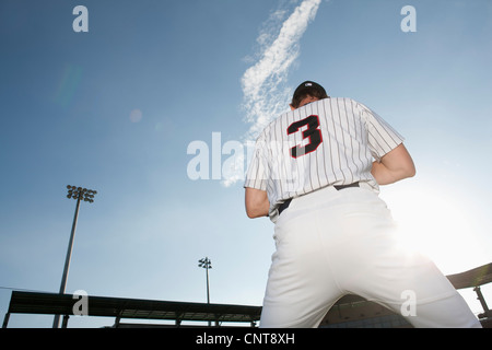 Baseball player rear view Stock Photo - Alamy