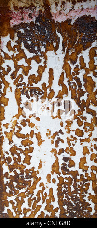 vertical background. rusty texture of corroded yellow painted metal ...